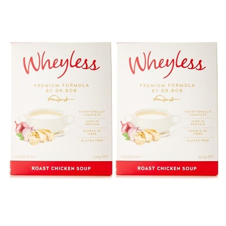 Wheyless Premium Formula by Dr Bob Roast Soup 2 x 10 Pack 55g Duo - TVSN
