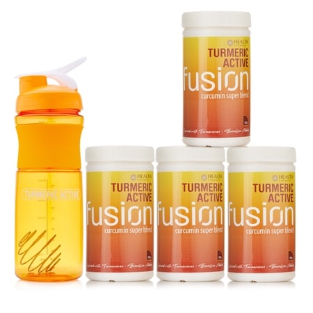 TVSN - Turmeric Active Fusion 300g 4 Pack with Optiblend Shaker