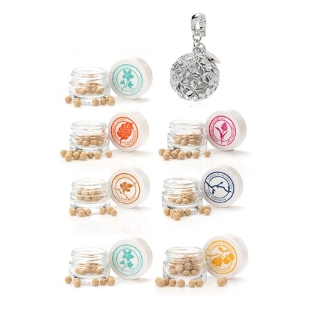 TVSN - Lisa Hoffman Sterling Silver Floral Charm w/ 7 Fragrance Bead Jars
