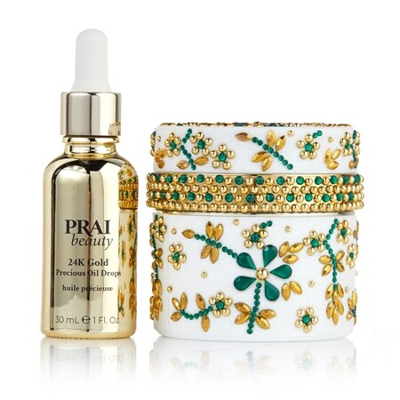 TVSN - Prai 24K Gold Caviar Wrinkle Repair Creme and Oil Drops Duo