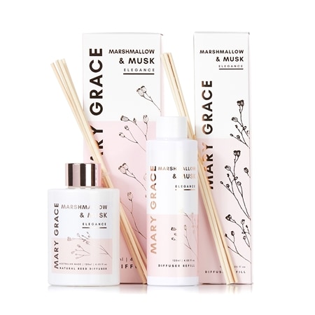 Mary Grace Marshmallow & Musk Diffuser 120ml & Refill - TVSN