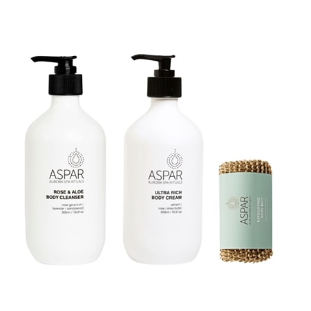 ASPAR Spa Rituals 3Pc Relaxing Body Cleanser, Cream & Mitt - TVSN