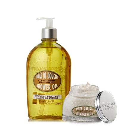 L'Occitane Almond Shower Oil 500ml & Delicious Paste 200ml - TVSN