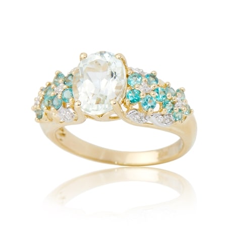 TVSN - 2.40ct Hiddenite & Alexandrite Flower Ring 9ct Yellow Gold