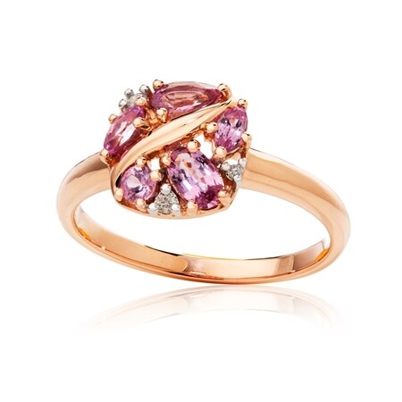 TVSN - 0.6ct Pink Sapphire & Diamond Statement Ring 9ct Rose Gold