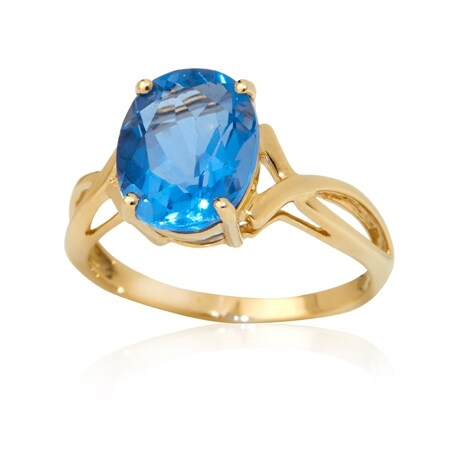 TVSN - 3.8ct Colour Change Fluorite Oval Solitaire Ring 9ct Yellow Gold