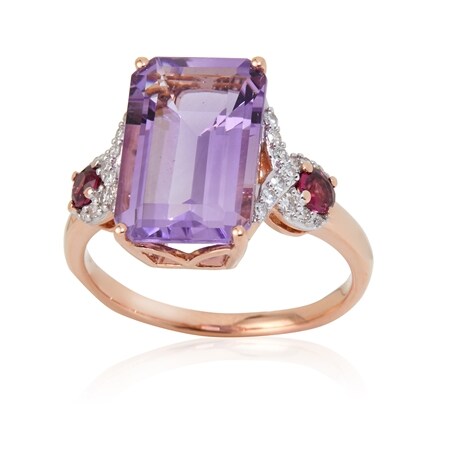 TVSN - Gem Ambassador 4.57ct Pink Amethyst, 0.15ct Diamond & Rhodolite ...