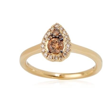 TVSN - Le Vian 0.47ct Chocolate & Nude Diamond Pearl Halo Ring 14ct YG