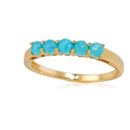 TVSN - 0.74ct Hemimorphite 5-Stone Ring 9ct Yellow Gold