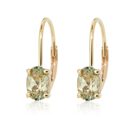 TVSN - 0.90ct Turkish Csarite Oval Leverback Earrings 9ct Yellow Gold