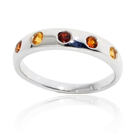 TVSN - Gem Ambassador 0.25ct Gemstone Swiss Set Band Ring Sterling Silver