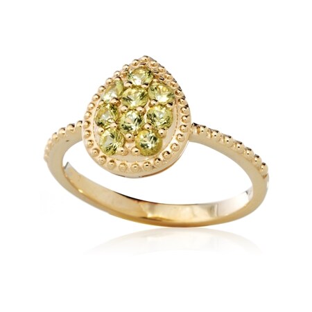 TVSN - 0.53ct Jepara Pallavine Cluster Pear Ring 9ct Yellow Gold