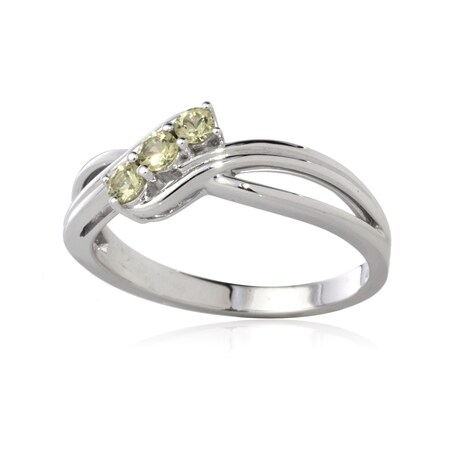 TVSN - 0.20ct Jepara Pallavine 3-Stone Crossover Ring 9ct White Gold