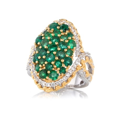 TVSN Gems en Vogue 2.1ct Ruby White Zircon Ring Sterling Silver