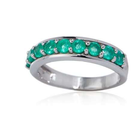 TVSN 0.80ct Colombian Emerald Diamond Accent Statement Ring 9ct YG