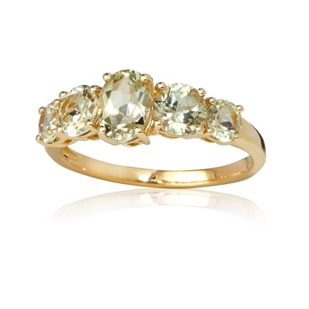 TVSN - 2.10ct Turkish Csarite Graduated 5-Stone Ring 9ct Yellow Gold