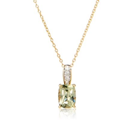 TVSN - 1.20ct Turkish Csarite & Diamond Accent Cushion Pendant w/ Chain ...