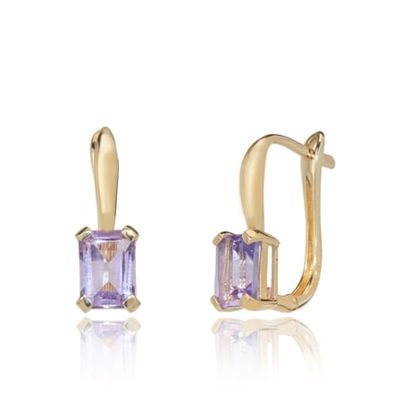 1.70ct Brazilian Pink Amethyst Octagon Earrings 9ct YG - TVSN