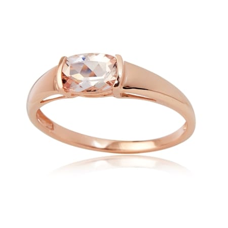 0.60ct Mozambique Morganite Cushion Ring 9ct RG - TVSN