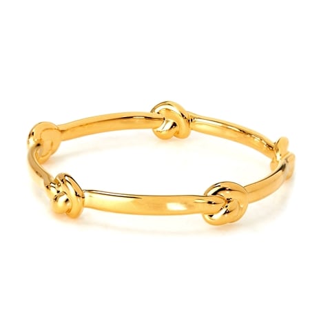 Oro Nuovo 14ct Yellow Gold Shiny Slip-On Knot Bangle - TVSN