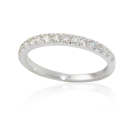 TVSN - 0.50ct Botswana Diamond 9ct White Gold Stacking Ring