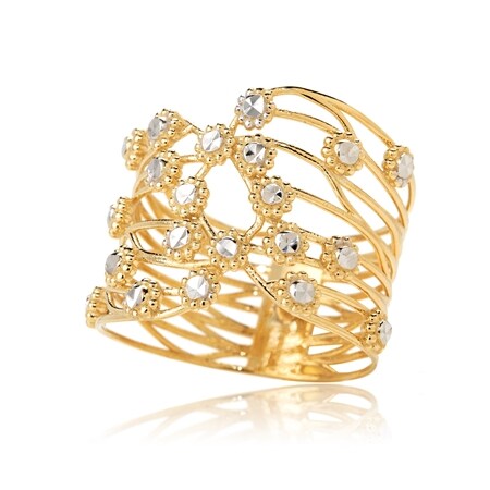 TVSN - Splendido 14ct Gold Multi Strand Ramoscello Band Ring