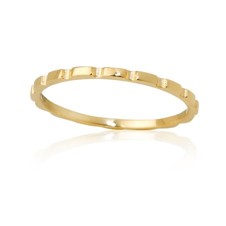 TVSN - 9ct Gold Italian Mattone Band Stacking Ring