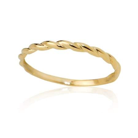 TVSN - 9ct Gold Slim Twist Stacking Band Ring