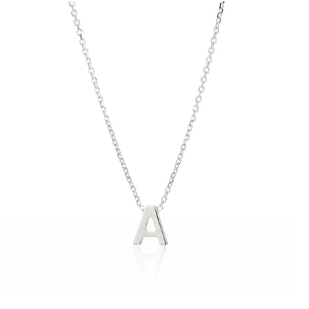Sterling Silver Initial Pendant Necklace 38-42cm - TVSN