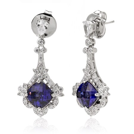 TVSN - Charles Winston Diamonesque 6.74ct tw Sim. Tanzanite SS Drop ...