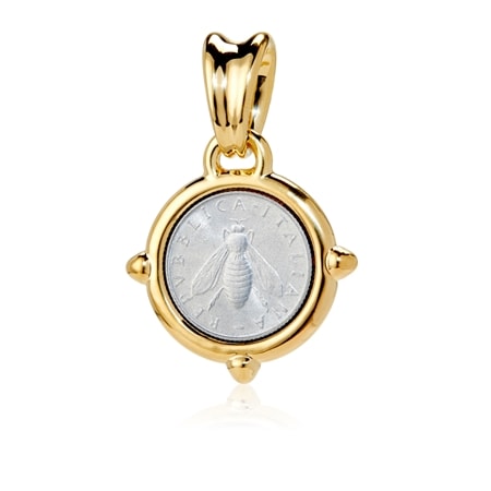 Oro Nuovo 14ct Yellow Gold Bee Coin Pendant - TVSN