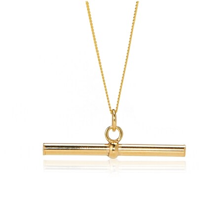 TVSN - 9ct Yellow Gold T-Bar Pendant on Chain