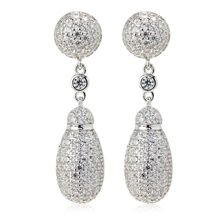 TVSN - Charles Winston Diamonesque 2.3ct tw Drop Earrings Sterling Silver