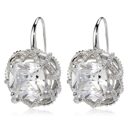 TVSN - Charles Winston Diamonesque 8.5ct tw Drop Earrings Sterling Silver