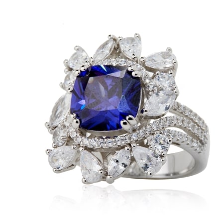 TVSN - Charles Winston Diamonesque 7.26ct tw Sim. Tanzanite Ring ...