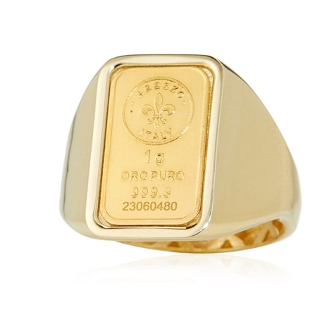 TVSN - Splendido 22ct Yellow Gold Ingot Ring with 14ct Gold Mounting