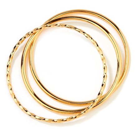Oro Nuovo 14ct Yellow Gold Set of 3 Bangles 65mm - TVSN