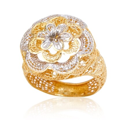 TVSN - Merletto di Francesca 2 Tone Flower Ring