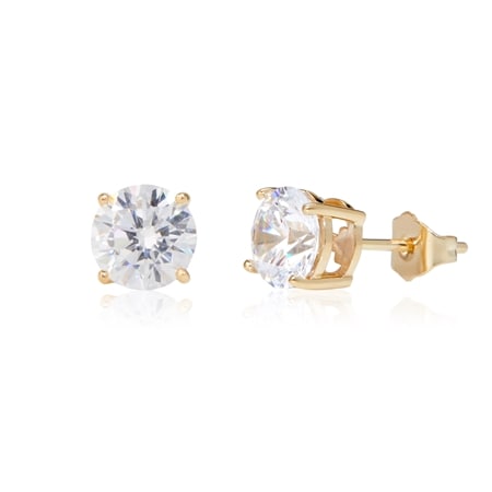 Diamonesque 1.68ct tw Round Stud Earrings 9ct Yellow Gold - TVSN