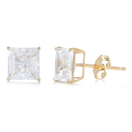 TVSN - Diamonesque 4.00ct tw Square Cut Stud Earrings 9ct Yellow Gold