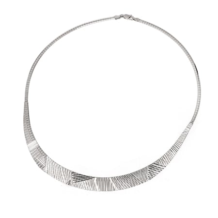 TVSN - Sterling Silver Italian Graduated Cleopatra Necklace 43cm