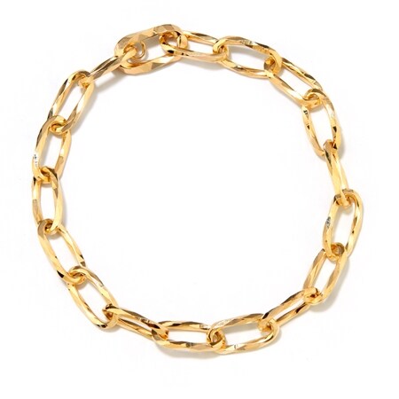 TVSN - 9ct Yellow Gold Diamond Cut Rolo Chain Bracelet 19cm