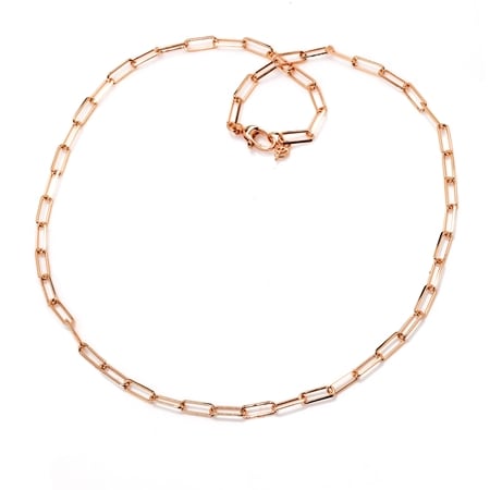 TVSN - Bronzallure Long Link DC Chain Necklace 61cm 18k RGP