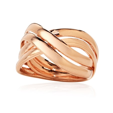 TVSN - Bronzallure Intertwined Design Ring 18ct RGP