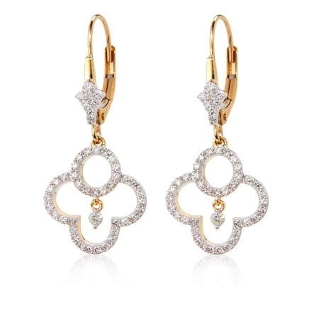 TVSN - 0.50ct Botswana Diamond Drop Earrings 9ct Yellow Gold