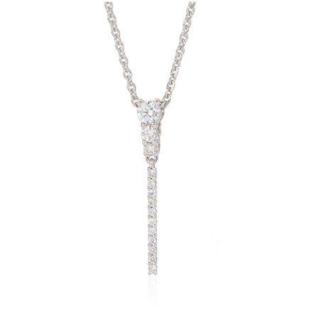 0.25ct De Beers Diamond Origin Story 'Y' Necklace 18ct White Gold - TVSN
