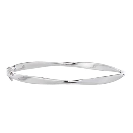 Sterling Silver Twisted Bar Bangle - TVSN
