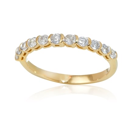 0.50ct Natural Diamond Half Eternity Band Stacking Ring 9ct Gold - TVSN