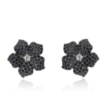 Dallas Prince 3.2ct Black Spinel & White Zircon Earrings Sterling ...