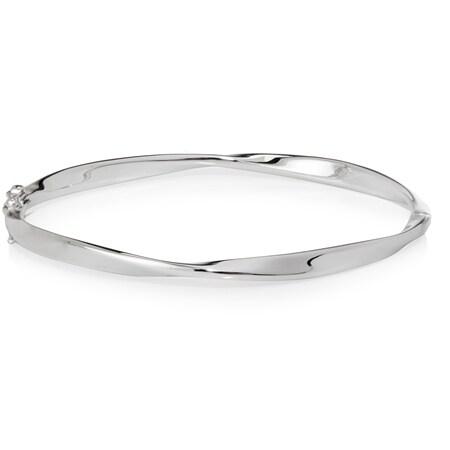 Sterling Silver Twisted Bar Bangle - TVSN